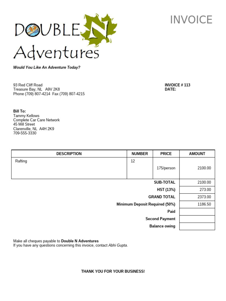 Kellows Tammy Invoice 113 Gupta Abhi | PDF