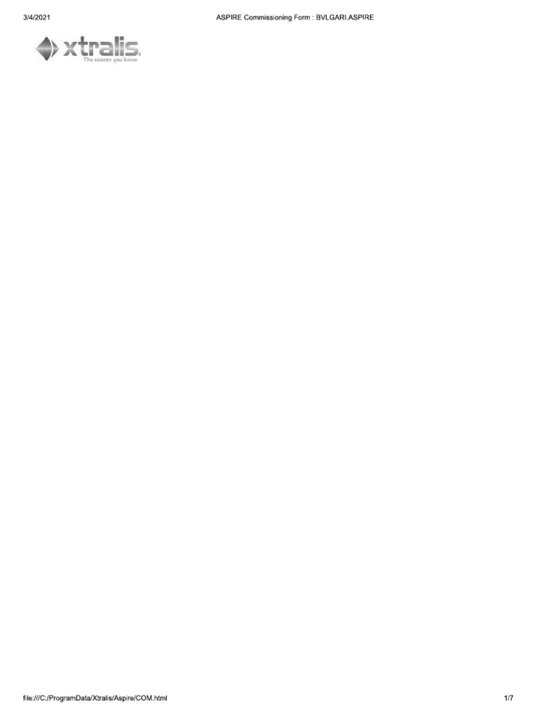 VESDA Commissioning Form | PDF