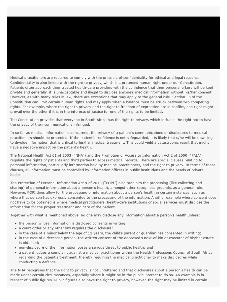 Right To Privacy and Access To Medical Information by LegalWise | PDF ...