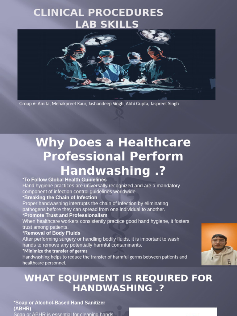 Clinical Procedures Lab Skills | PDF | Hand Washing | Hygiene