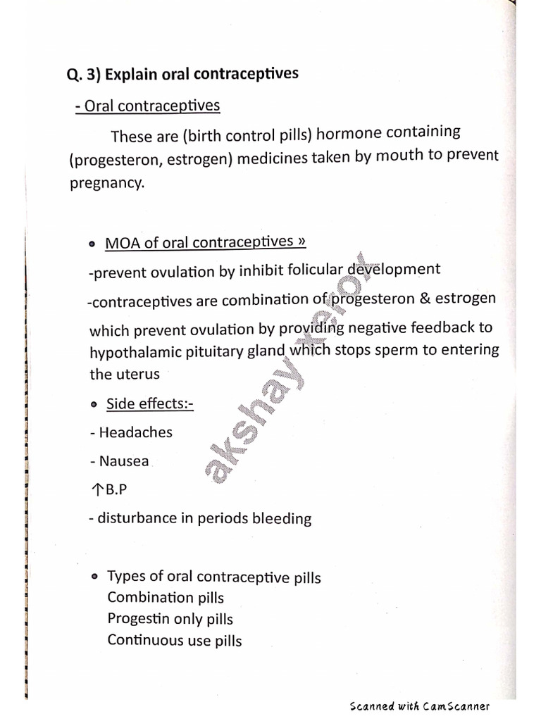 Oral Contraceptives | PDF