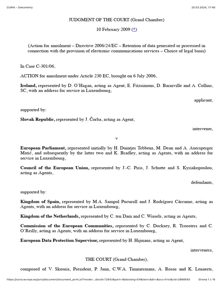 CURIA - Dokumenty 2 | PDF | Treaty | European Union