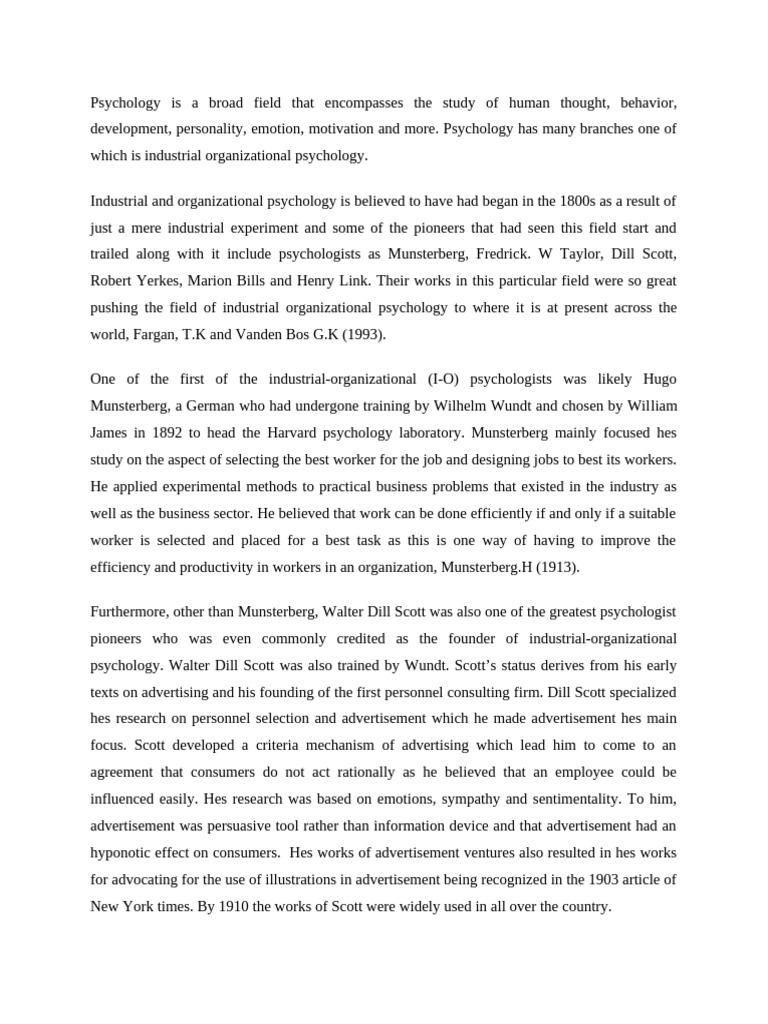 Psychology Assignment 1 | PDF | Psychology | Industrial And Organizational Psychology