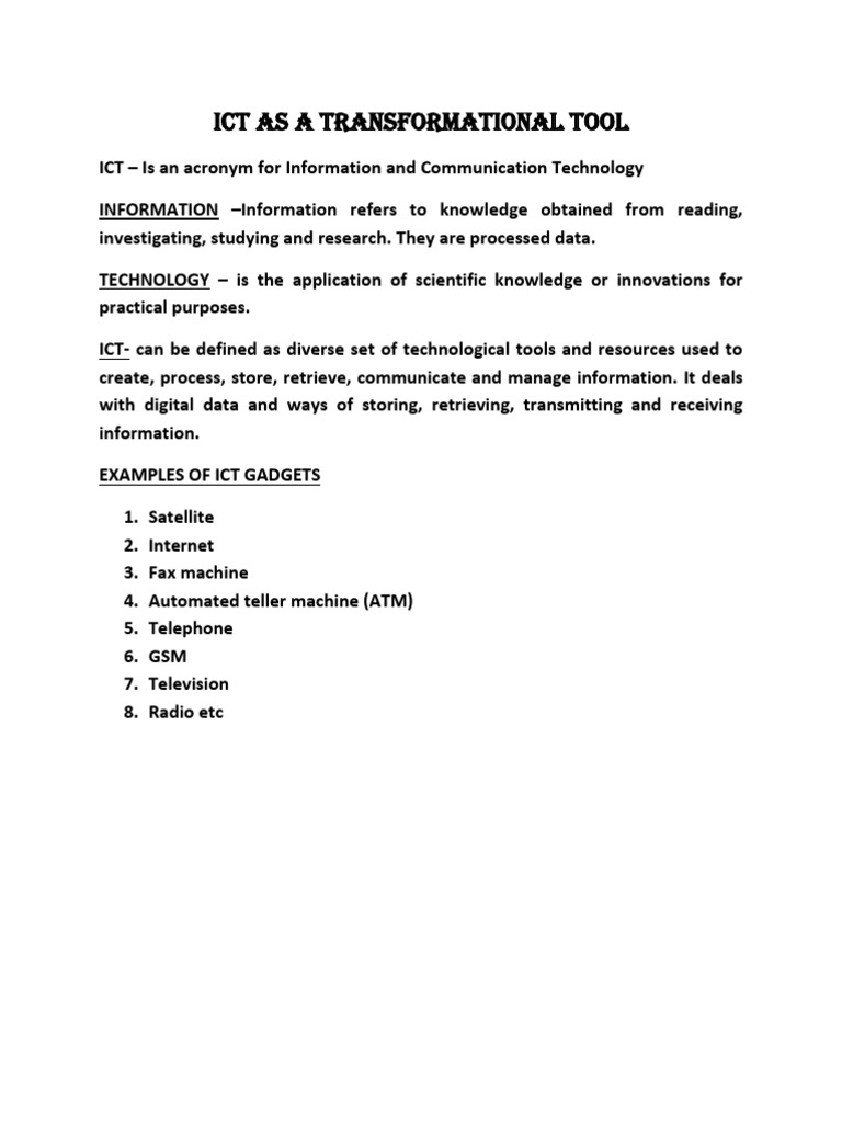 2501 - Ict As A Transformational Tool | PDF