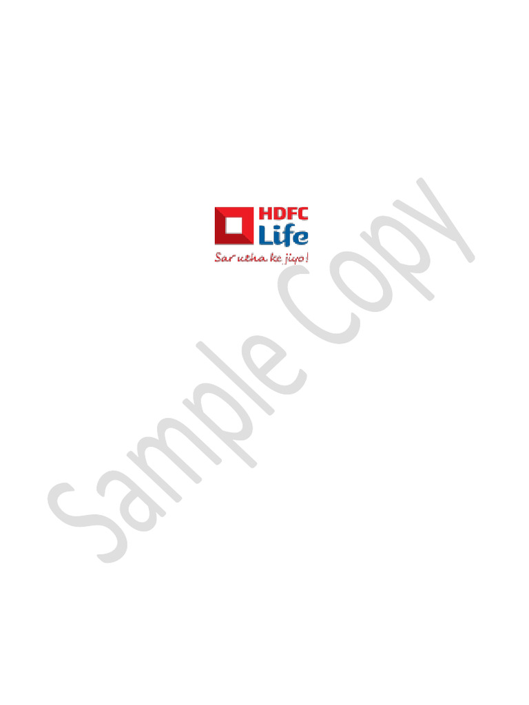 HDFC Life Smart Protect Plan 101L175V07 Policy Bond | PDF | Insurance ...