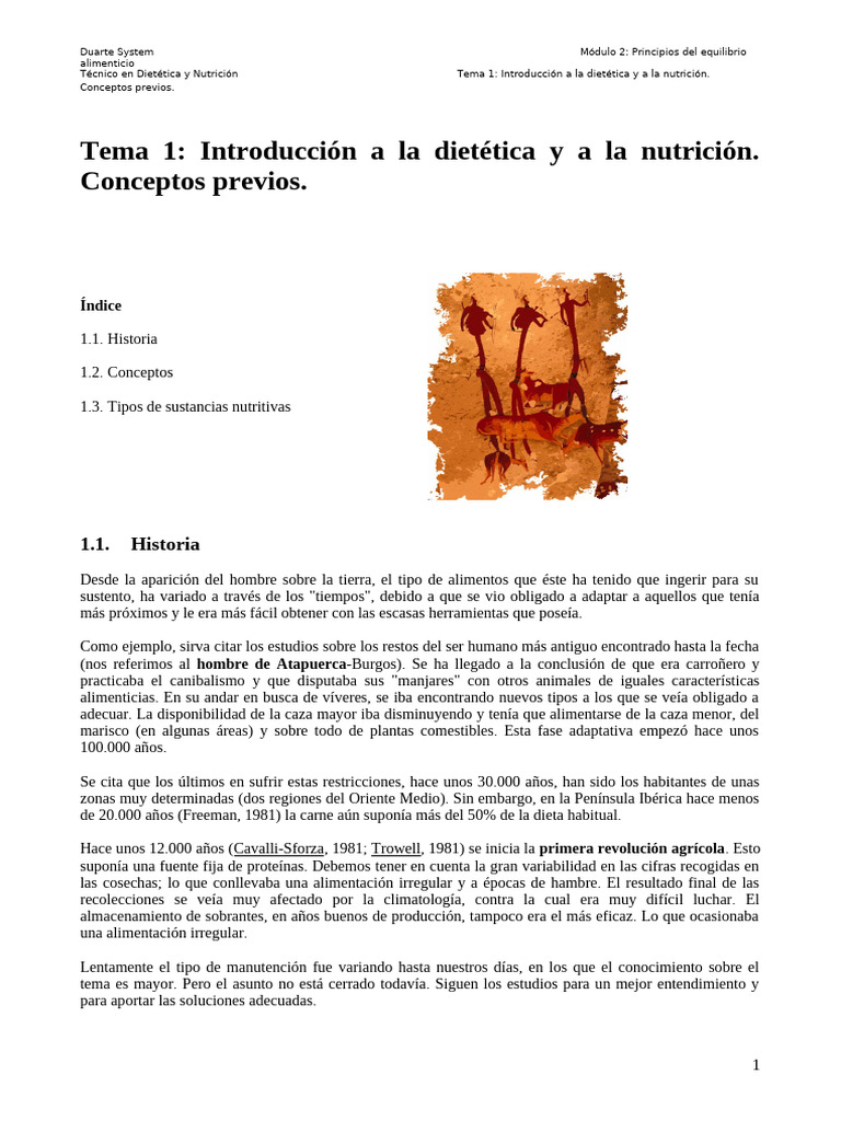 Tema 1. Introducción A La Dietética y A La Nutrición. Conceptos Previos. | PDF | Nutrición ...