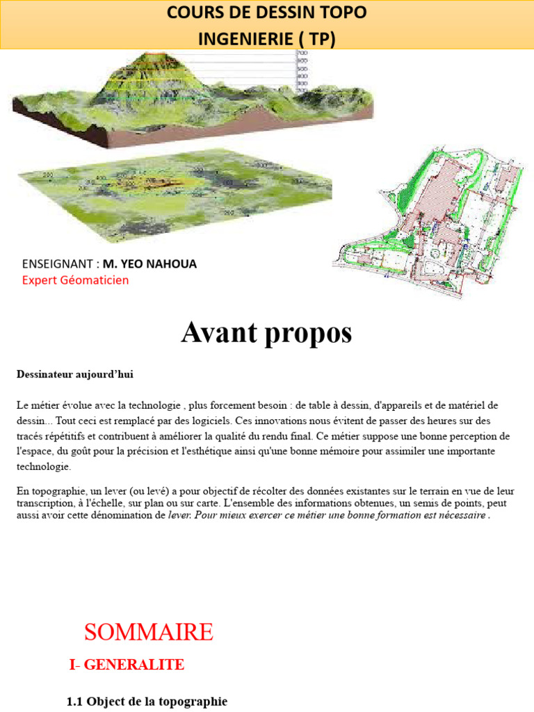 Cours de Dessin Topographique | PDF | Topographie | Cercle