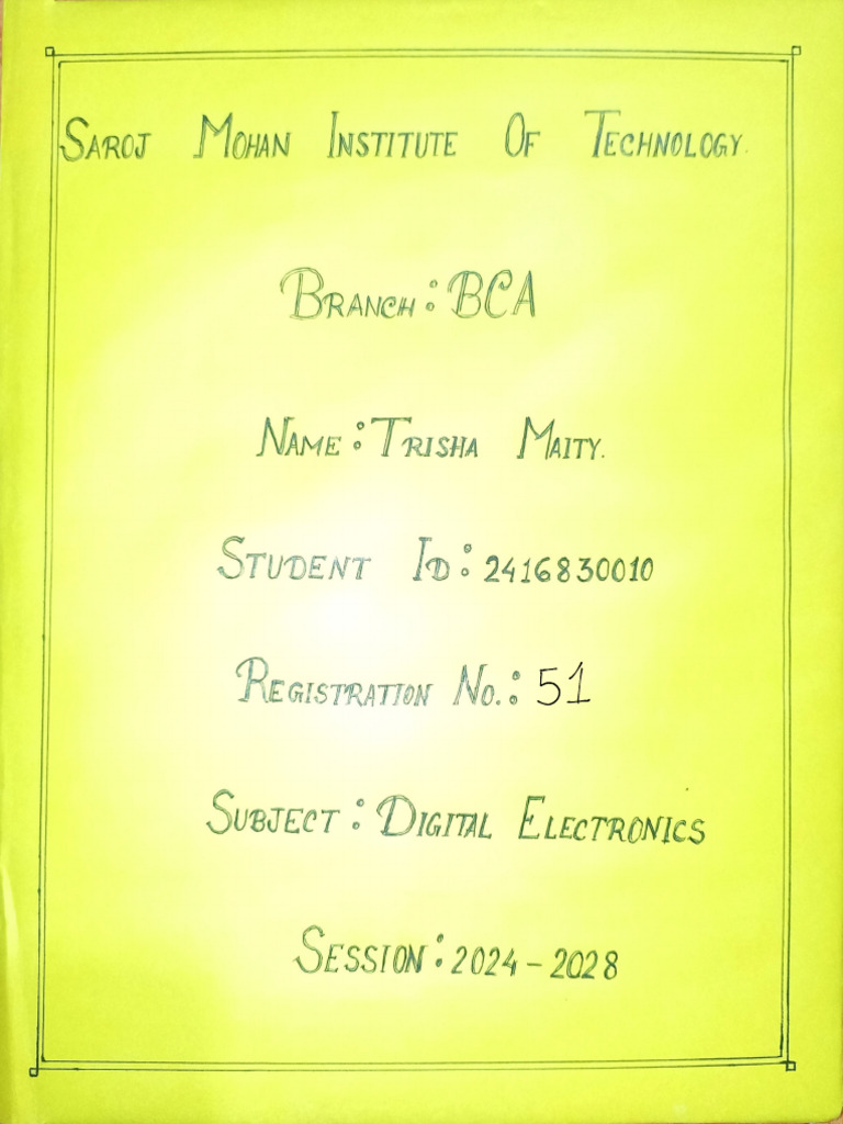Trisha Maity (Reg No. 51) - Digital Electronics | PDF