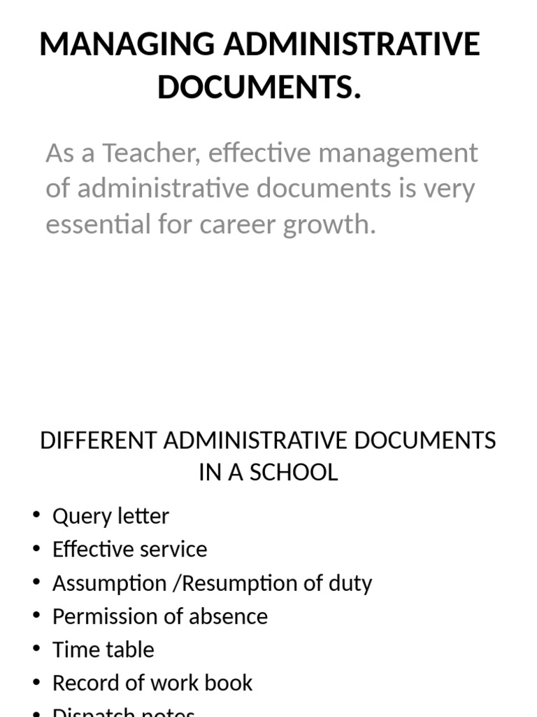 Managing Administrative Documents | PDF