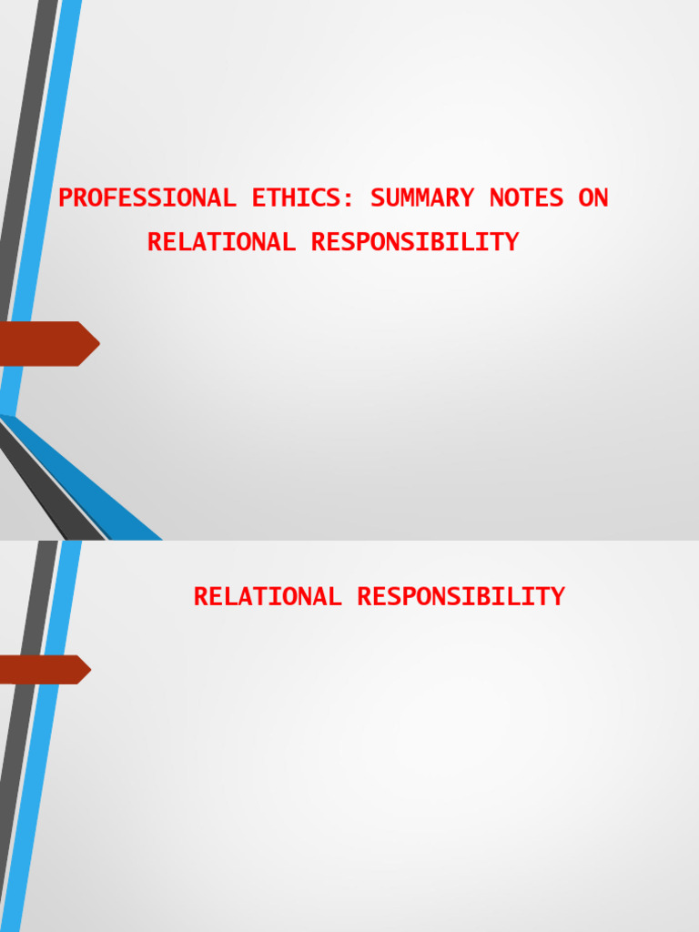 PROFESSIONAL ETHICS Relational Responsibility | PDF | Disability ...