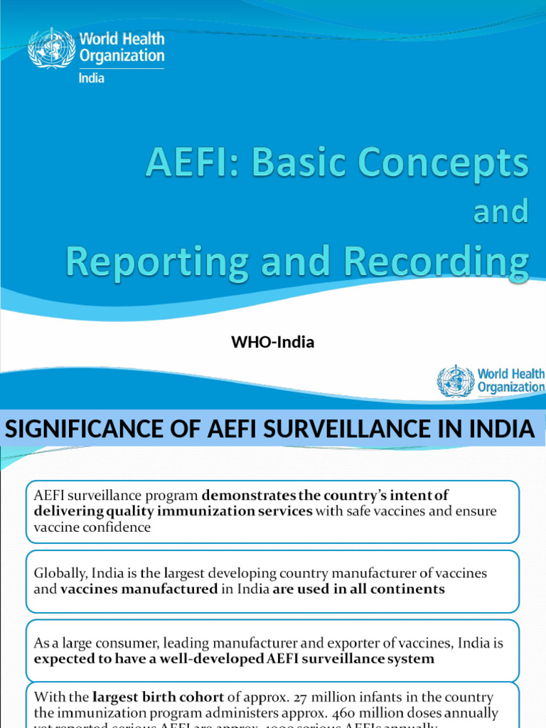 AEFI PPT 2025 | PDF | Diseases And Disorders | Medical Specialties