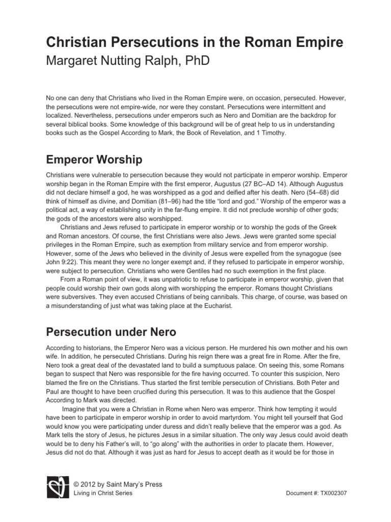 TX002307-1-Content-Christian Persecutions in The Roman Empire | PDF ...