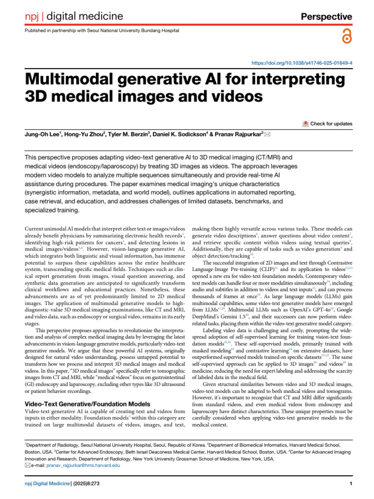 Multimodal Generative AI For Interpreting | PDF | Medical Imaging | Magnetic Resonance Imaging