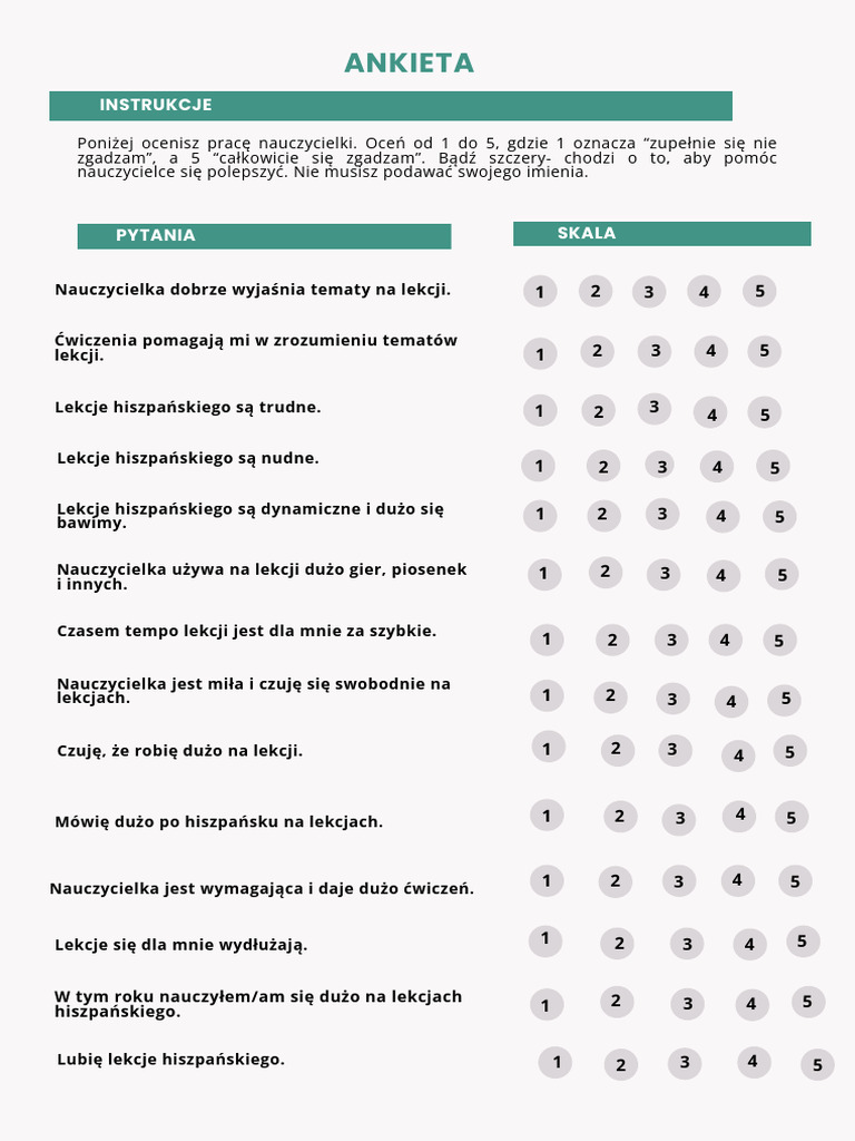 Green Gray Simple Survey Form A4 Document | PDF