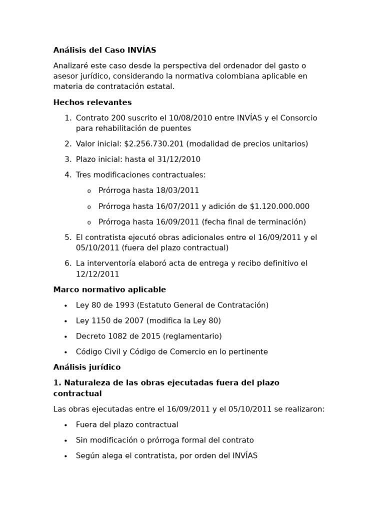 Análisis Del Caso INVÍAS | PDF | Sociedad de responsabilidad limitada | Justicia