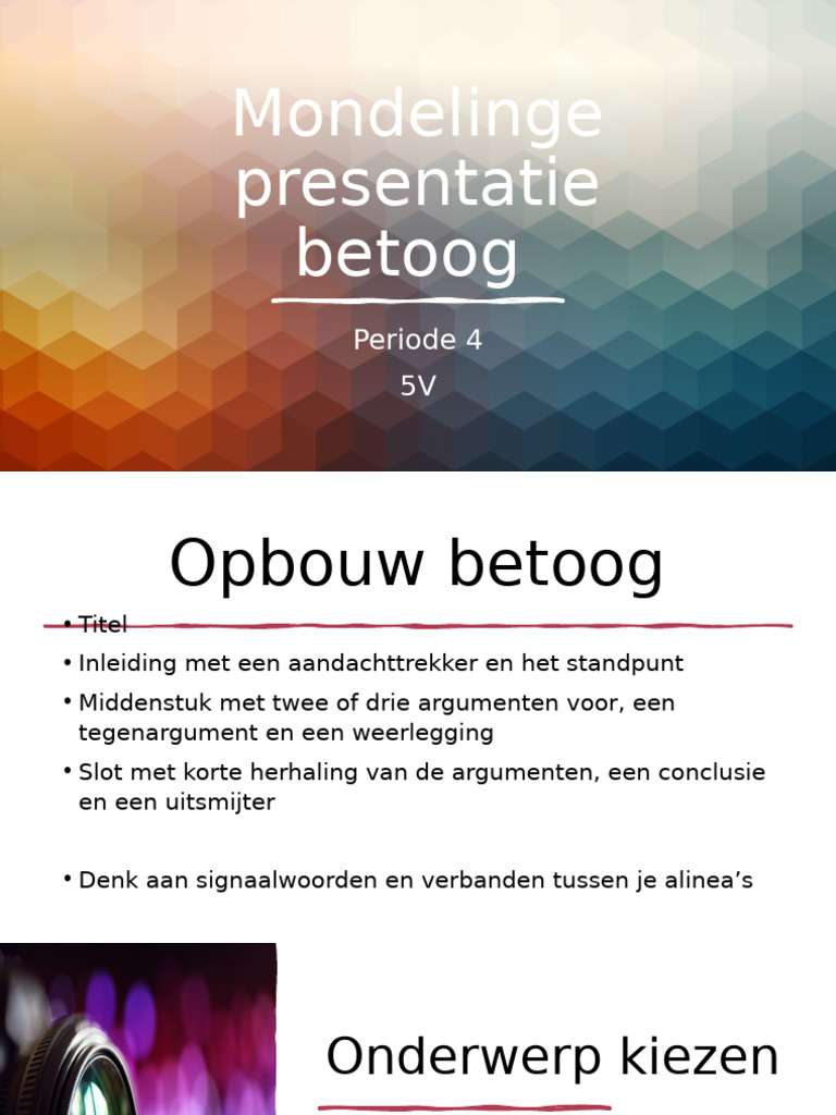 Mondelinge Presentatie Betoog | PDF