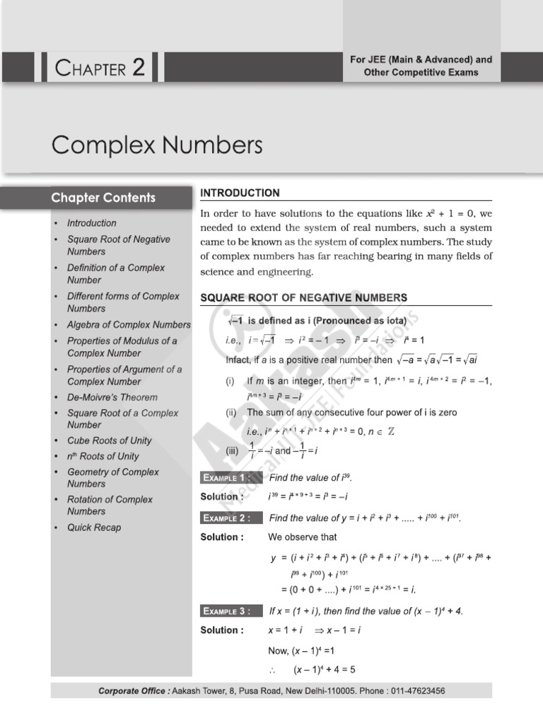 Target-1 - Ch-2 - Complex Numbers GG W Igbo Ta | PDF