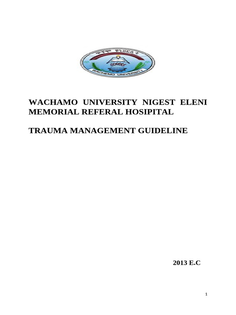 Trauma Management Guidelines 2013 | PDF | Major Trauma | Emergency ...