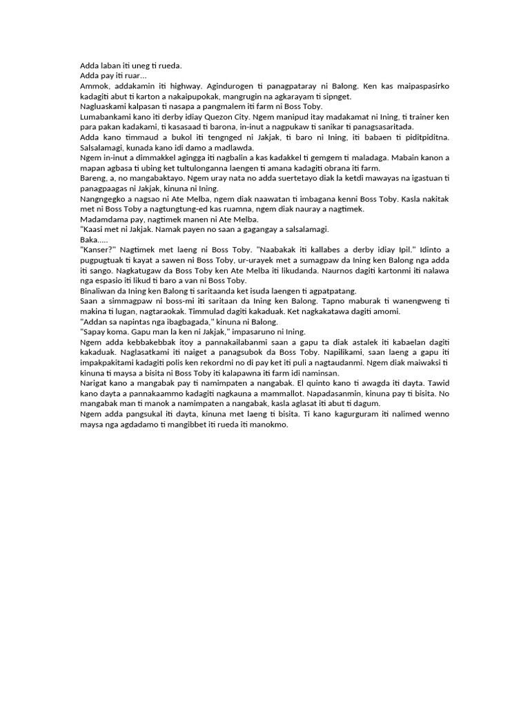 Adda Laban Iti Uneg Ti Rueda | PDF