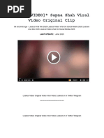 Influencer Sapna Shah Full Video 16 Minute Goes Viral | PDF | Viral Video | Web 2.0