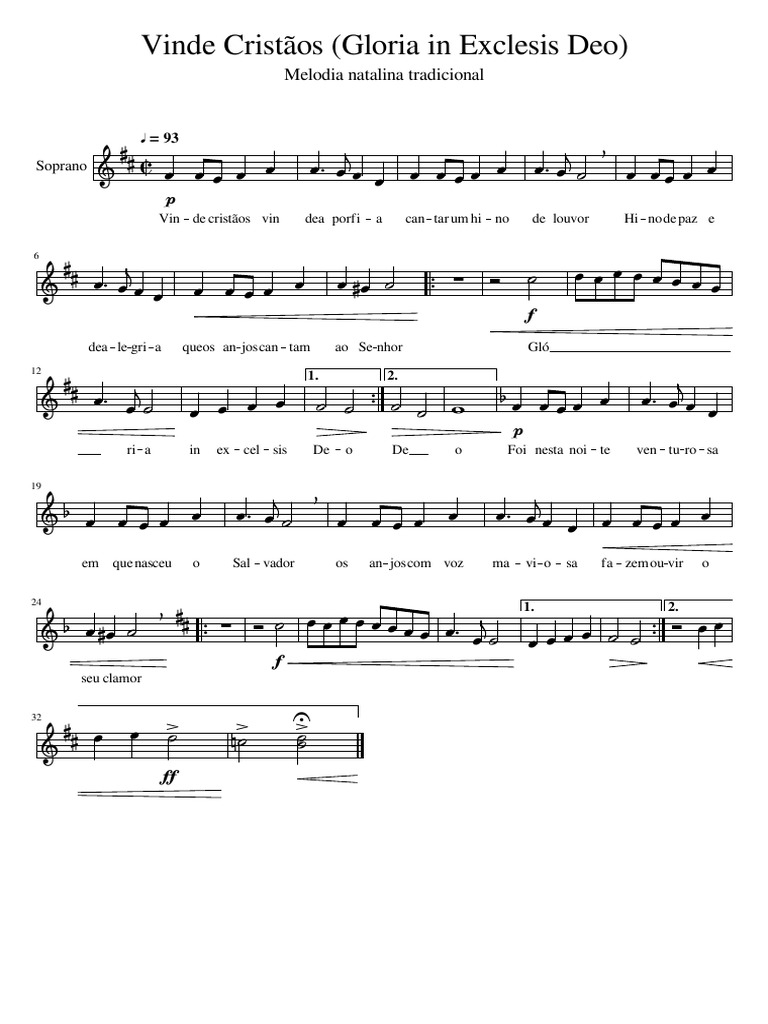 Vinde Cristãos - Partitura Completa | PDF