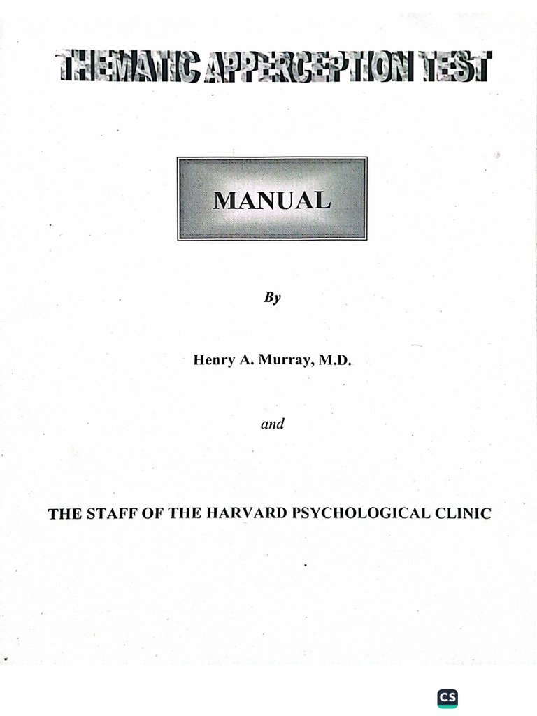 TAT Manual and Scoring | PDF