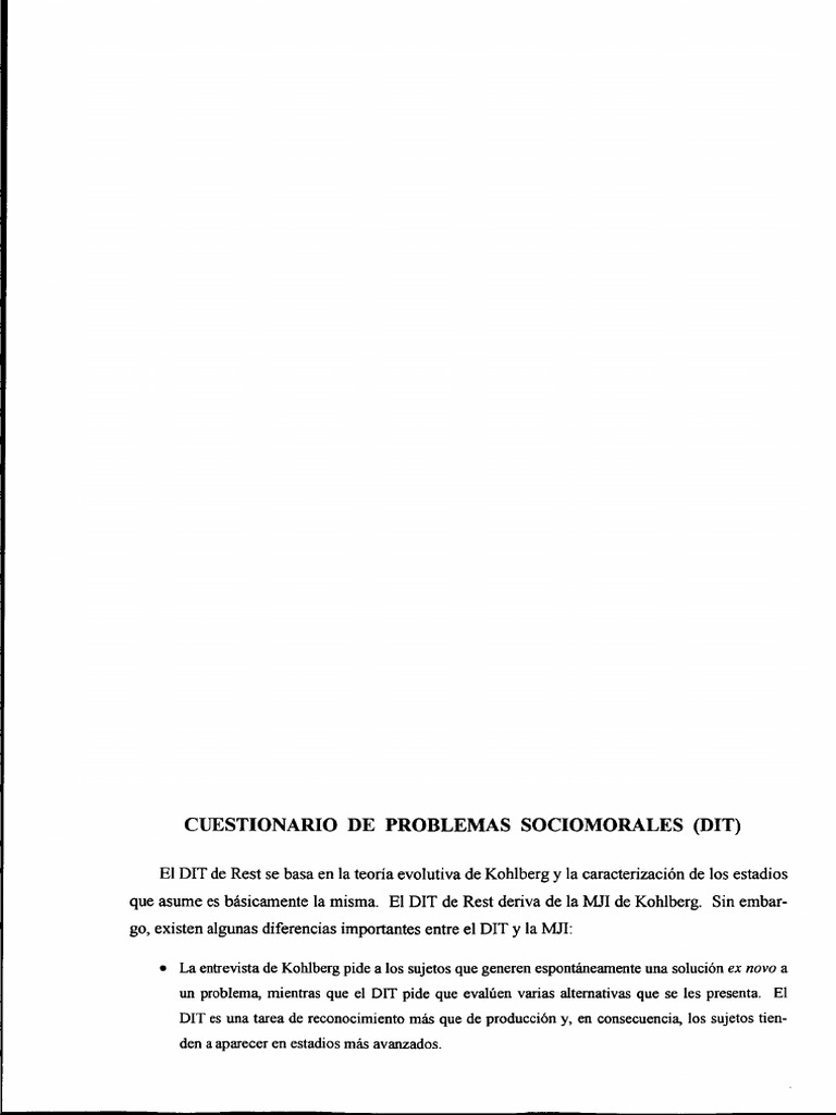 Desc. Cuestionario (DIT) | PDF