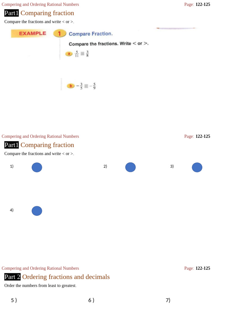 3-7 Comparing and Ordering Rational Numbers | PDF