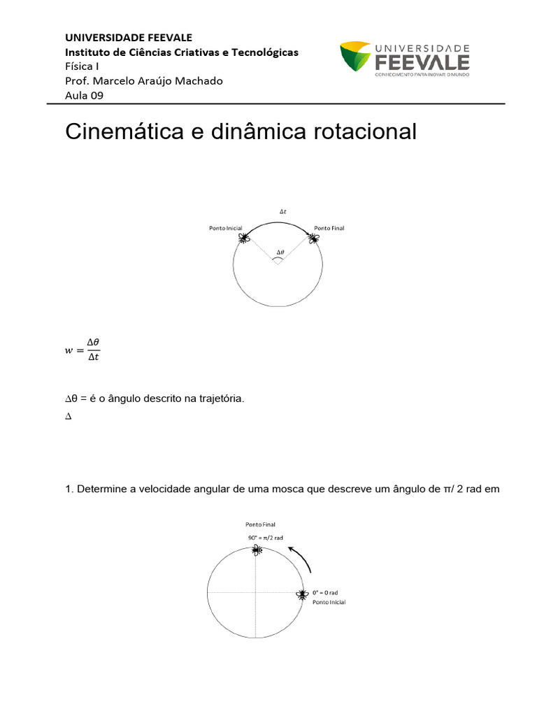 Aula 09 - Física I | PDF | Torque | Cinemática