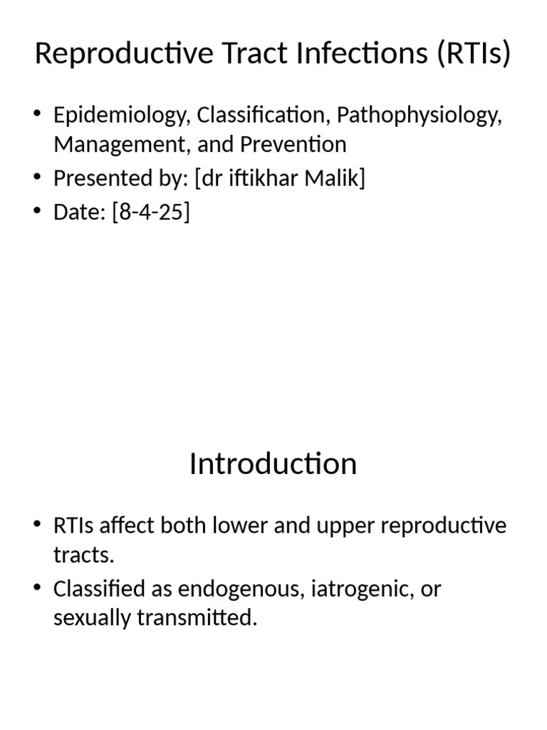 Reproductive Tract Infections Presentation | PDF | Sexually Transmitted ...