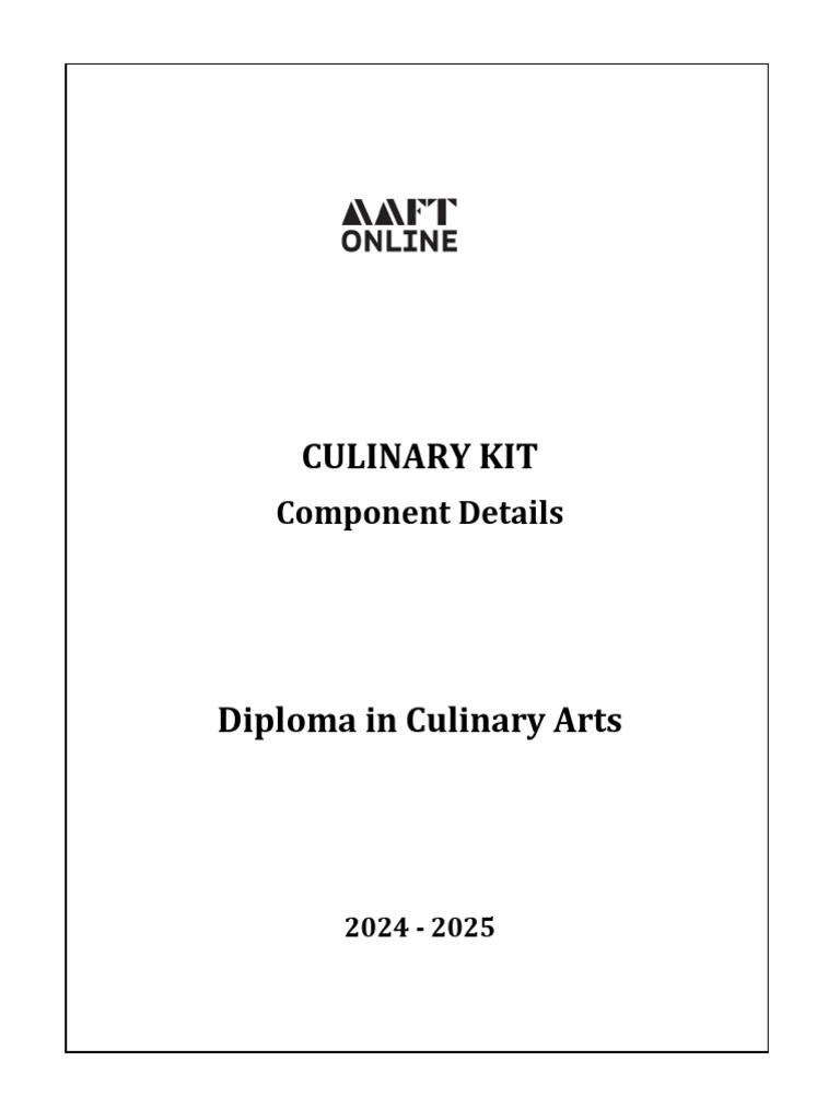 Essential Culinary Kit Overview | PDF | Cooking | Foods