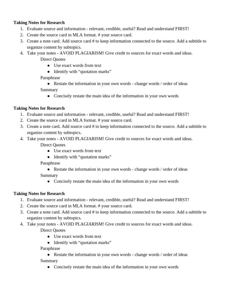 Taking Notes For Research | PDF | Teachers | Teaching Method