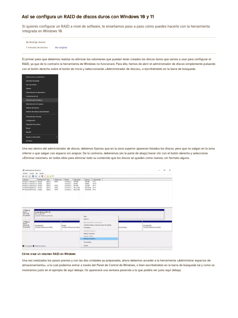 Configuración de RAID en Windows 10 y 11 | PDF | Hardware de la ...