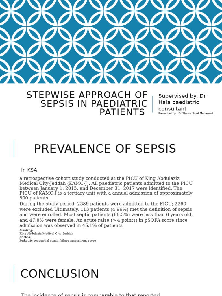 Stepwise Approach of Sepsis in Paediatric Patients Shams | PDF | Sepsis ...