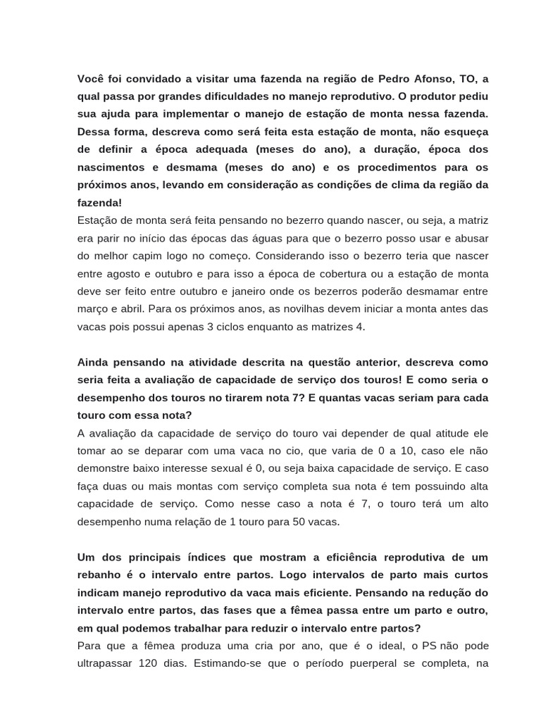 Manejo Reprodutivo em Bovinos: Estação de Monta | PDF | Gado | Vagina