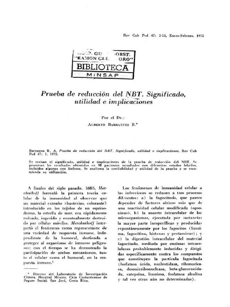 Prueba de Reducción Del NBT | PDF