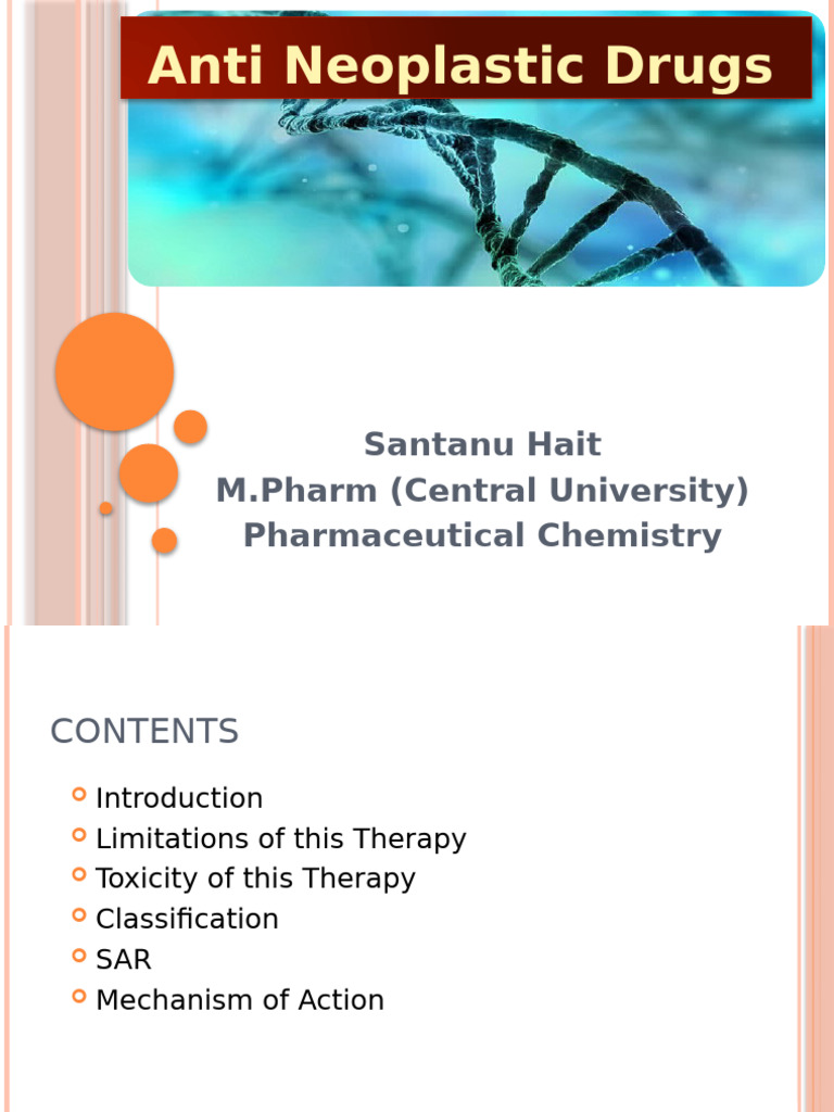 Anti Neoplastic Drugs | PDF | Chemotherapy | Medical Specialties