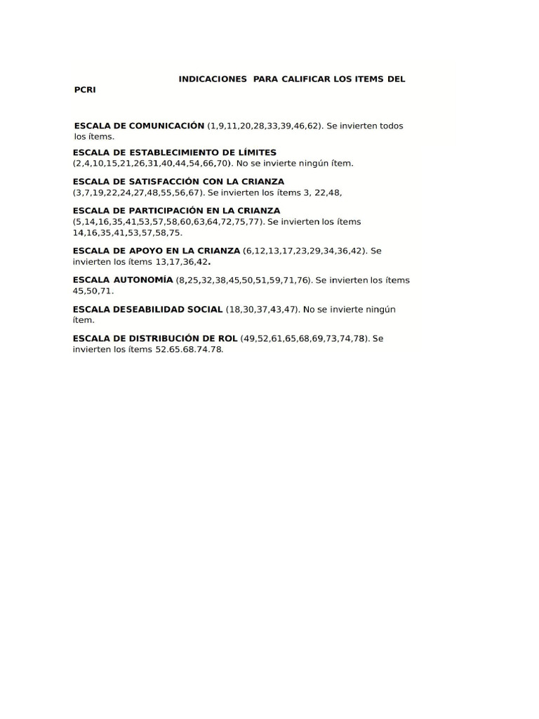 Correción Pcri - Crianza | PDF