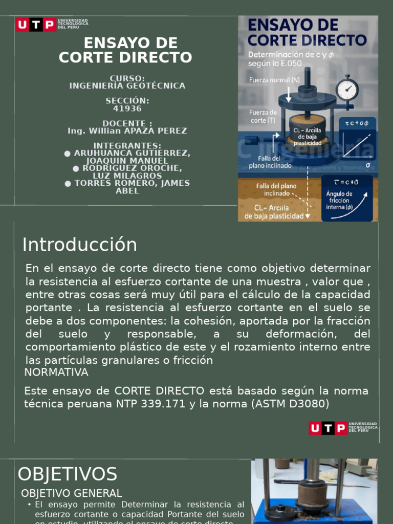 Ensayo de Corte Directo | PDF | Fricción | Estrés (Mecánica)