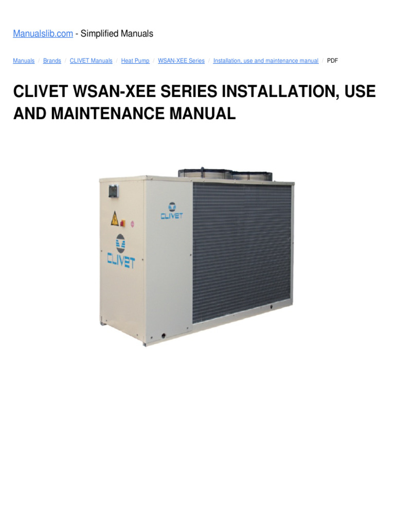 Clivet Wsan-Xee Series Iom | PDF | Mechanical Engineering