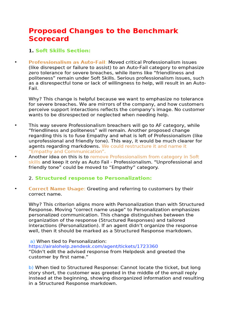 Benchmark Proposed Changes | PDF | Human Communication | Communication