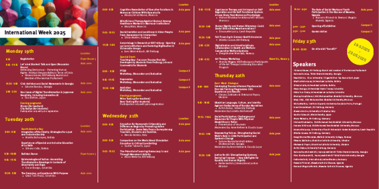 International Week 2025 Agenda and Speakers | PDF | Psychology ...