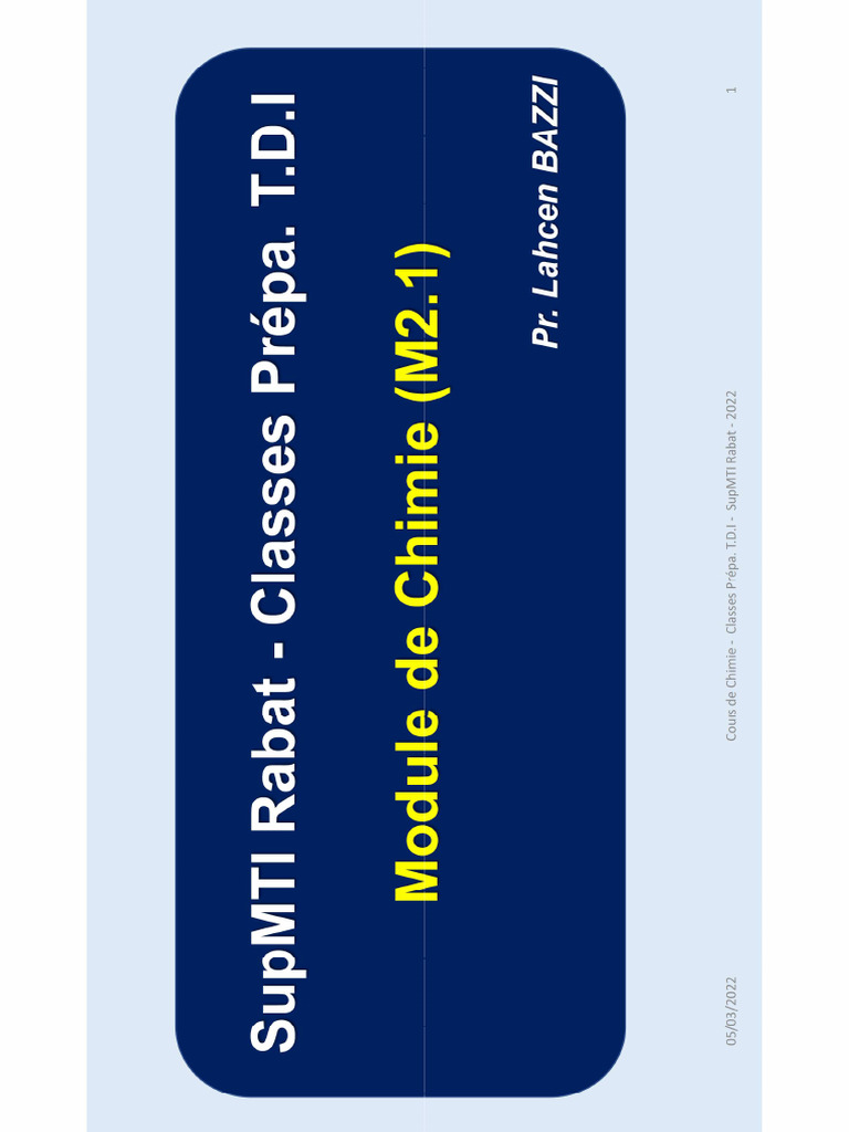 Atomistique Chap.1 C.P.T.D.I SupMTI Rabat | PDF