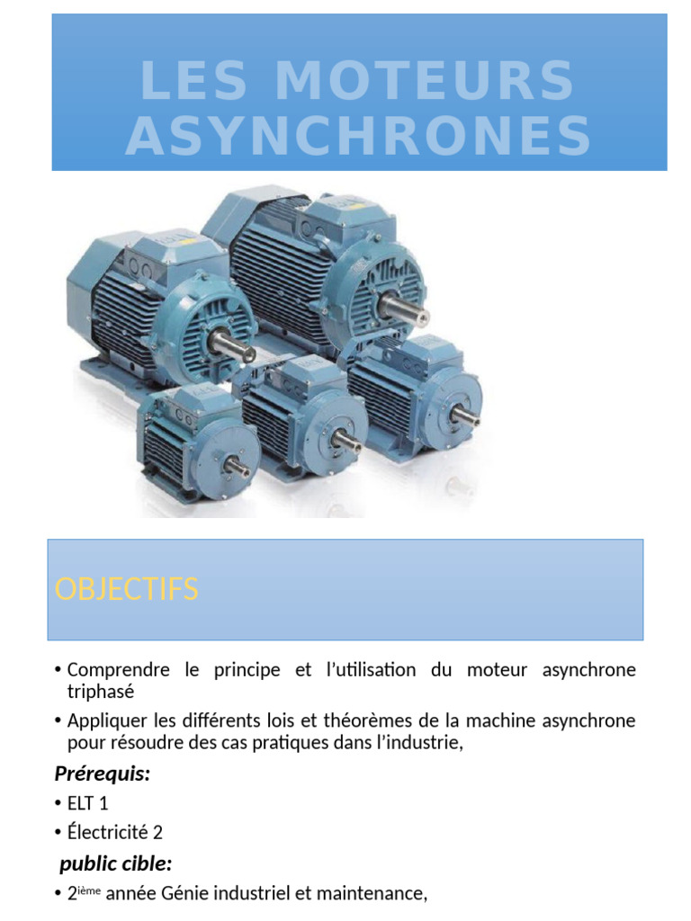 Moteur Asynchrone Triphasé : Principe et Fonctionnement | PDF ...