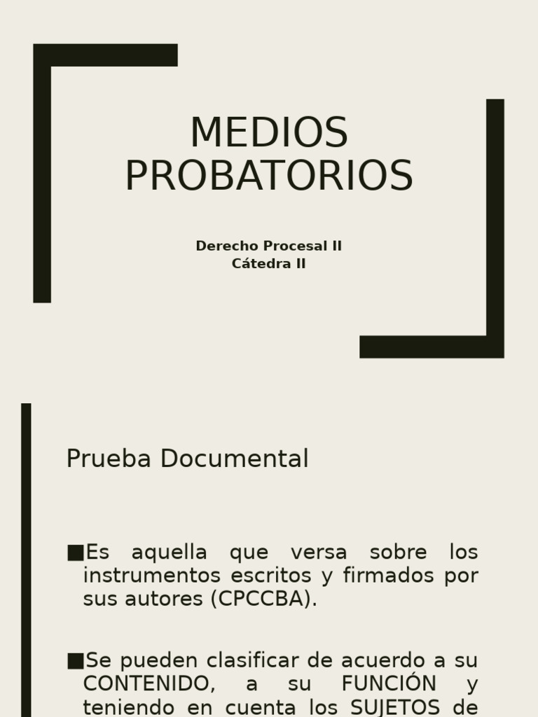 Medios Probatorios PPT Plantilla Cát. | PDF | Confesión (ley) | Testigo
