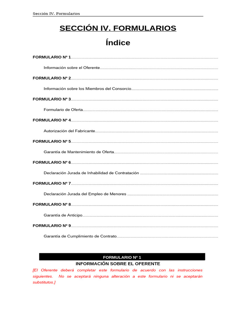Seccion IV Formularios Oferente Bienes | PDF | Póliza de seguros | Seguro