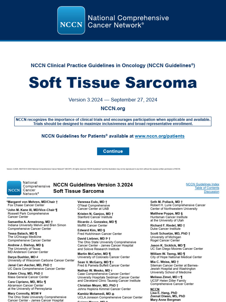 NCCN Sarcoma | PDF | Biopsy | Sarcoma