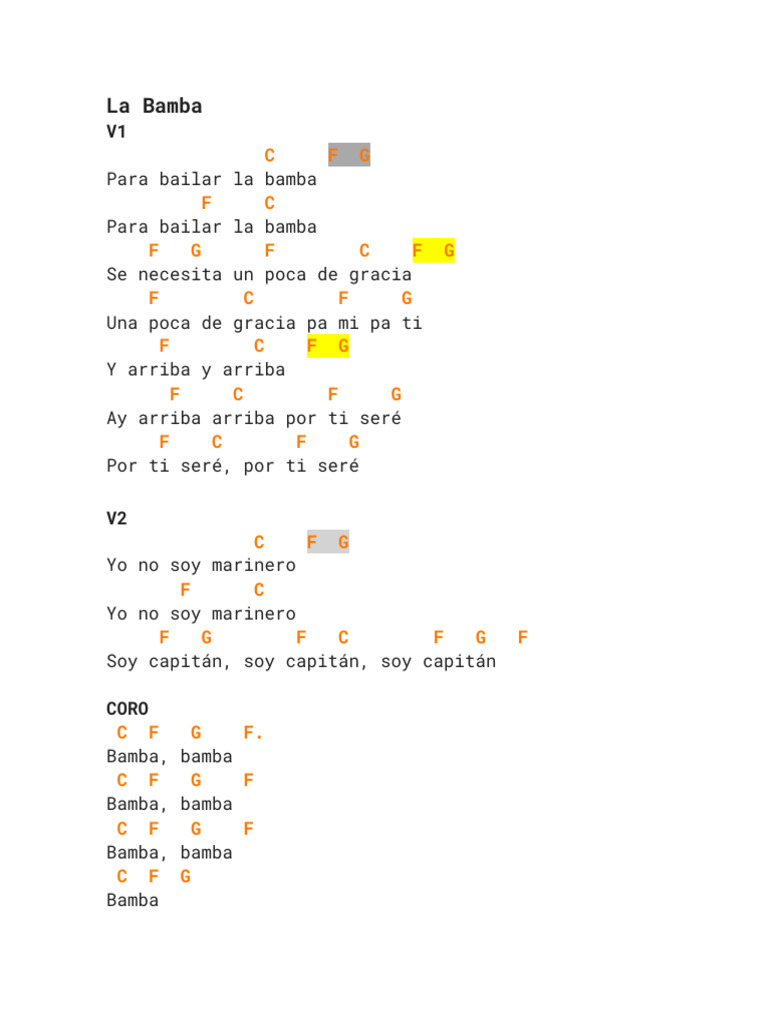 La Bamba - Marcela | PDF