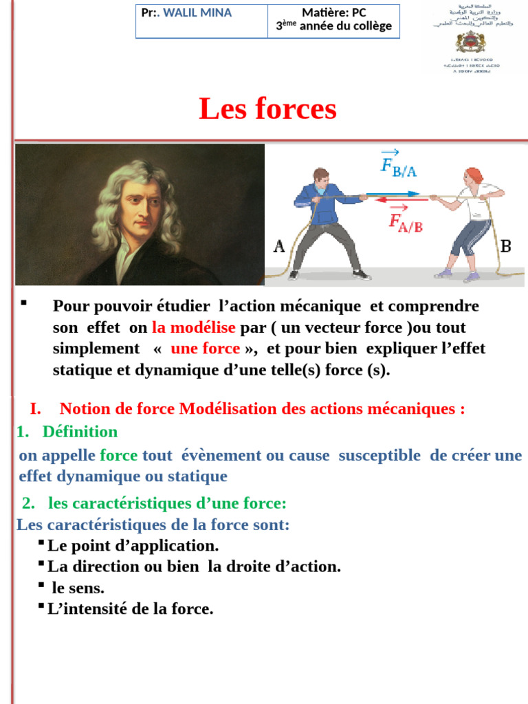08 Les Forces | PDF | Obliger | Physique appliquée et interdisciplinaire
