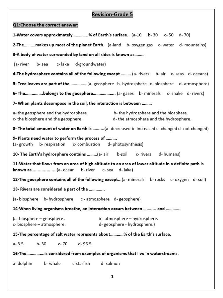 Revision grade 5 | PDF | Earth | Force